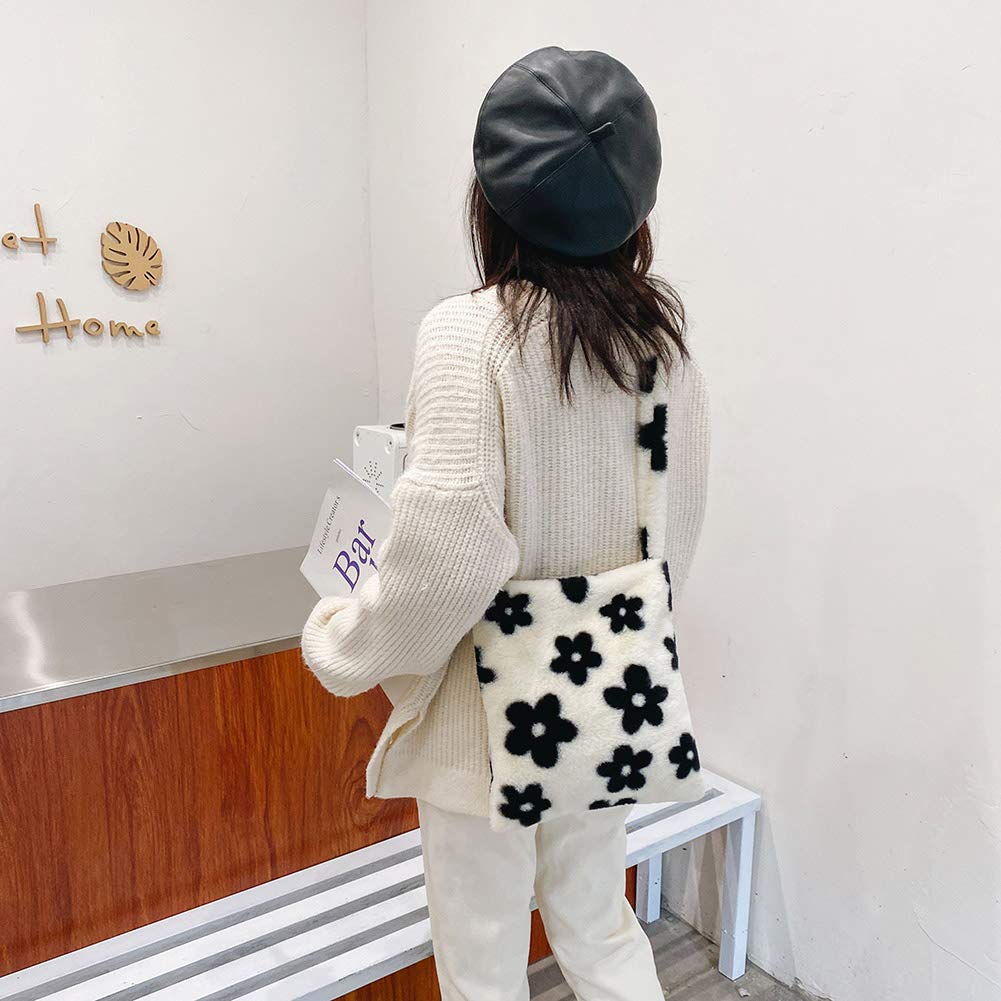 Aktudy Plush Shoulder Bag Crossbody Handbag Women Bag Messenger Bag