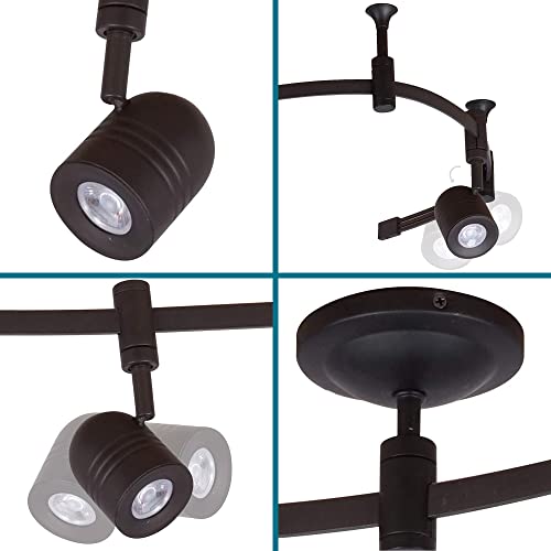 Catalina Lighting 96" Transitional 6-Light Integrated LED Flex Track Ceiling Light, Oil Rubbed Bronze