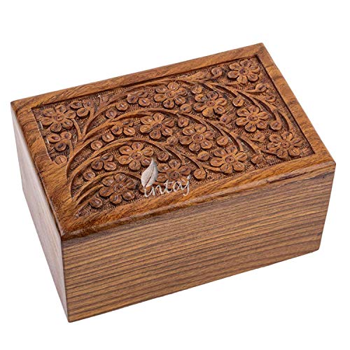 INTAJ Handmade Tree of Life Urns for Human Ashes, Adult Large Cremation Urns, Funeral Urns Engraved, Burial Urns - 185 lbs (L (9x6x5) 185 Cu/in, Tree of Life)
