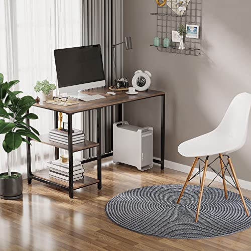 HOMCOM 47" Modern/Industrial Computer Writing Desk with 2 Storage Shelves for Home Office, Study, or Game Room