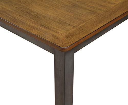 OSP Home Furnishings West Lake Dining Table Set, 5-Piece, Antique Finish Natural Top and Grey Base with Charcoal Fabric
