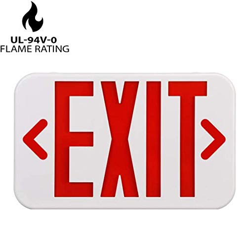 OSTEK Red LED Exit Emergency Sign Light - Standard - Battery Backup, Dual LED Lamp ABS Fire Resistance UL-Listed 120-277V (RED EXIT SIGN)