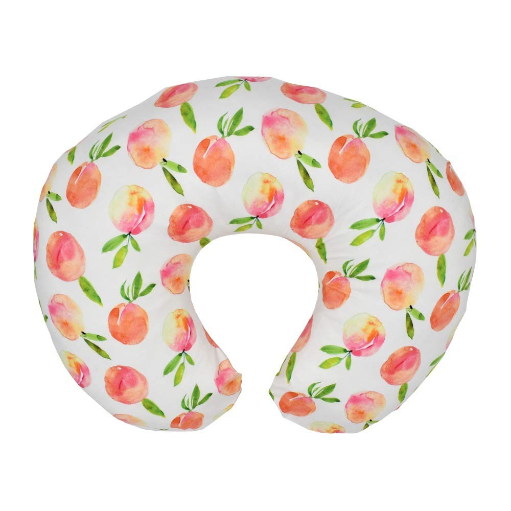 2 Pack (Floral & Peach) Nursing Pillow Cover Slipcover for Breastfeeding Pillows, Soft and Comfortable Safely Fits On Standard Infant Nursing Pillows (Floral & Peach)