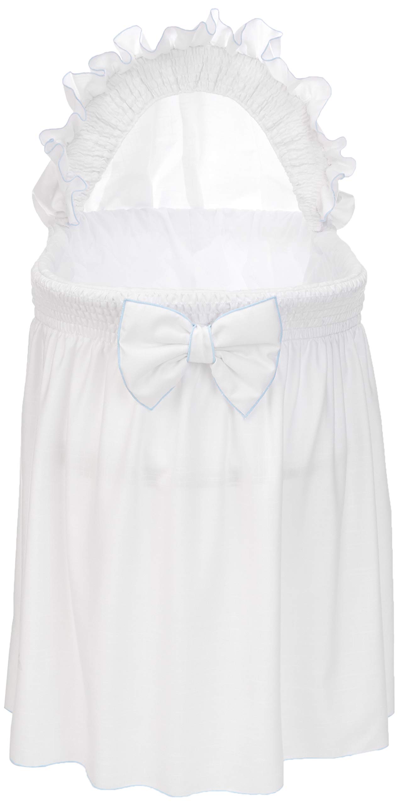 Baby Doll Bedding Drake Linen Look Bassinet Skirt/Hood Cover, Blue
