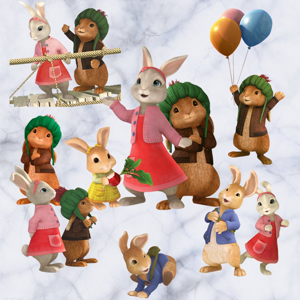 Assemble Peel and Stick Stickers Decals for Wall, Luggage and More. Rabbit