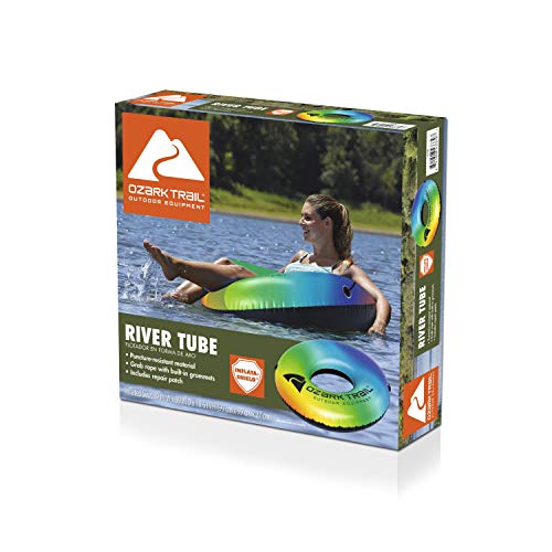 Ozark Trail River Tube , Inflatable Water Float Loungh Device for Pool , Lake , Outdoor Fun Sport and Activities , Rainbow Multi Colors