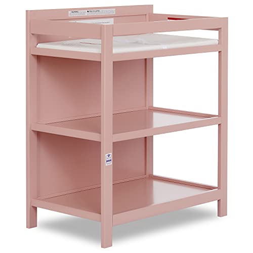 Dream On Me Synergy Convertible Crib and Changer in Dusty Pink with Detachable Changing Table, JPMA Certified, 1β Changing pad