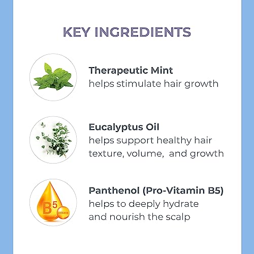 Derma E Thickening Shampoo for Thinning Hair β Natural Hair Growth Shampoo β Sulfate Free Therapeutic Mint and Herbal Volumizing Shampoo, 10 oz