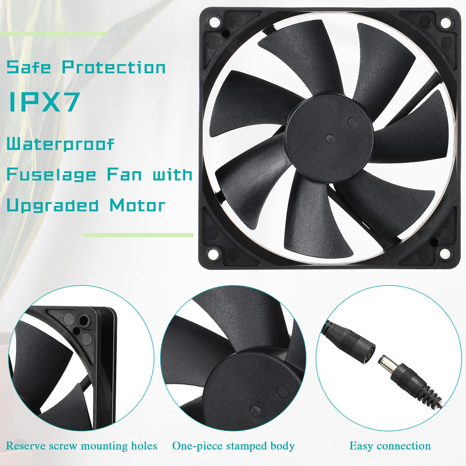 2 Sets Solar Powered Panel Fan Kits, 10W Solar Panel Dual Fan and DC USB Single Fan Car Charger IPX7 Waterproof for Small Chicken Coop, Dog House, Shed, Greenhouse, Window Exhaust