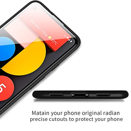 X-level Google Pixel 5 5G Case Slim Fit Mobile Phone Case Soft Flexible TPU [Guardian Series] Matte Finish Ultra-Thin Light Coating Grip Full Protective Cell Phone Back Cover for Google 5 5G-Black
