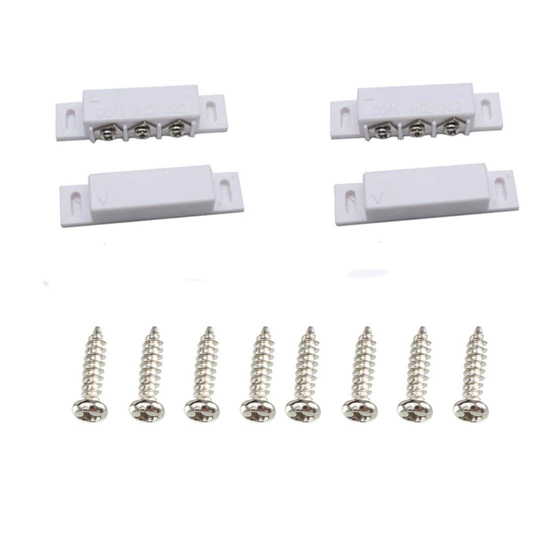 bnafes 2Sets Magnetic Reed Switch Normally Open Closed NC NO Door Alarm Window Security
