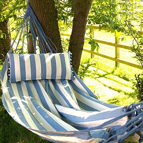 QIFBYFB Hammock, Portable 2-Person Brazilian Style Hammock Double Outdoor/Indoor Cotton Canvas Hammock Thickened Durable Fabric with 550lb Load Capacity, for Travel, Beach, Backyard, Camping etc