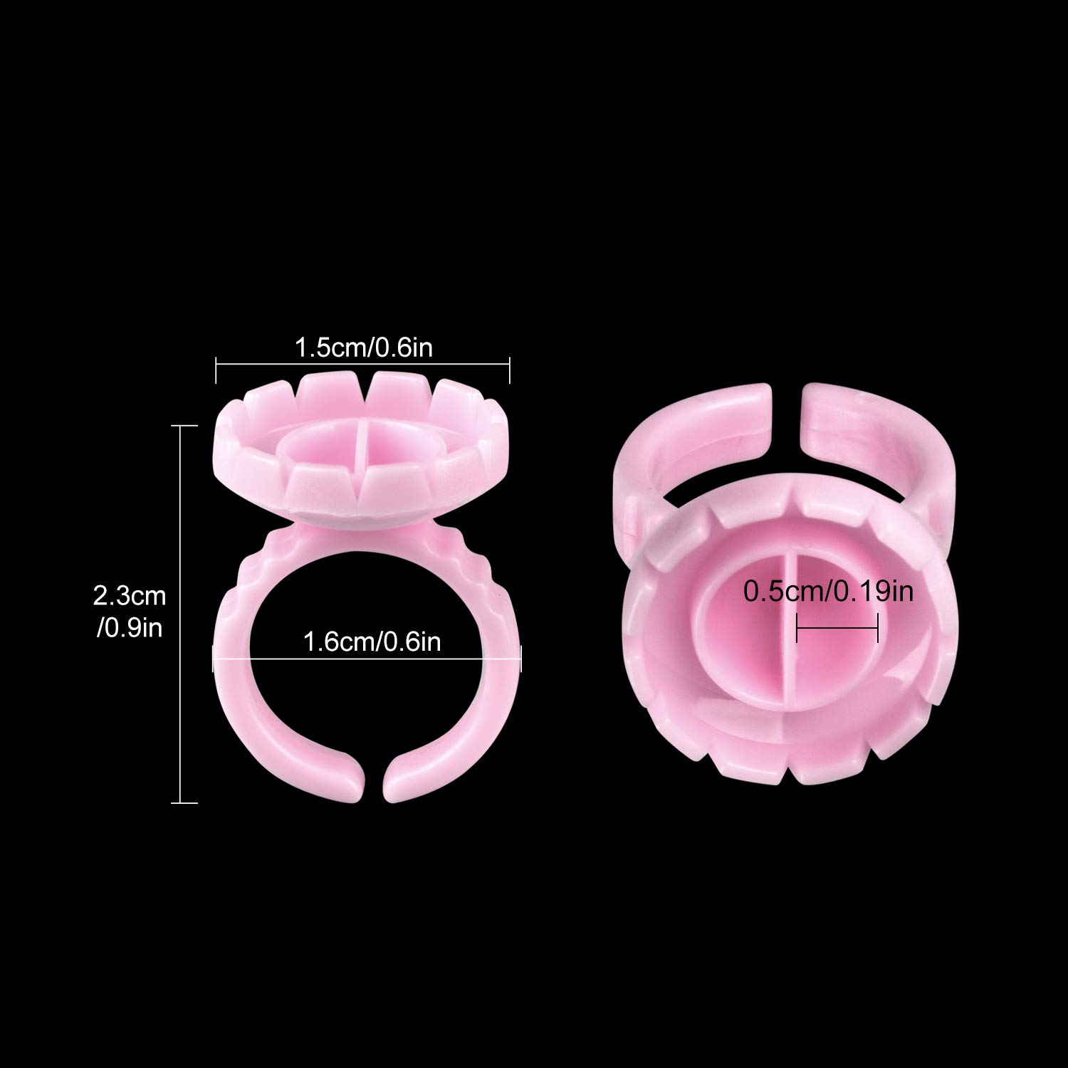 MEKK Glue Rings 100PCS Glue Rings for Eyelash Extension Lash Extension Supplies Disposable Lash Extension Supplies Fanning Blossom Cups for Eyelash Extension(Pink)…
