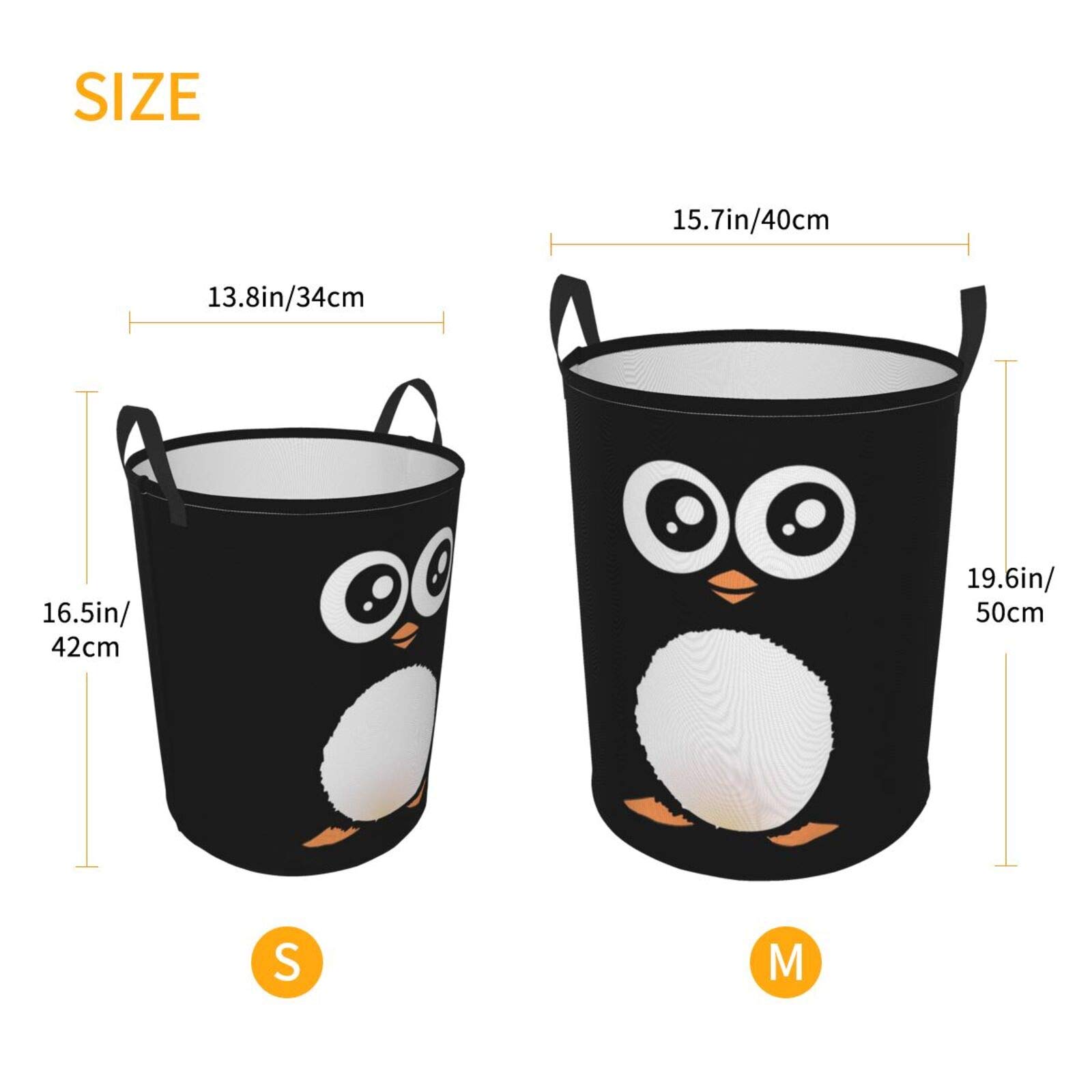 Foruidea Cute Penguin Laundry Basket,Laundry Hamper,Collapsible Storage Bin, Oxford Fabric Clothes Baskets,Nursery Hamper For Home,Office,Dorm,Gift Basket