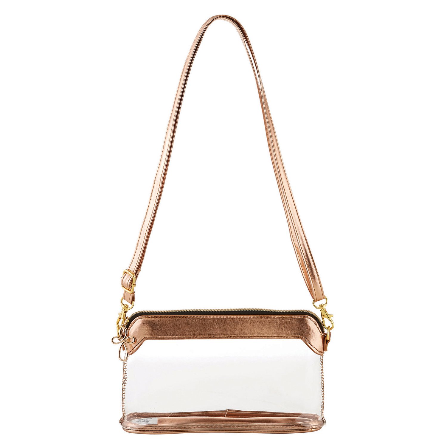 CB Gift Faithworks-Clear Vinyl Crossbody Stadium Bag, 6 x 5-Inch, Rose Gold
