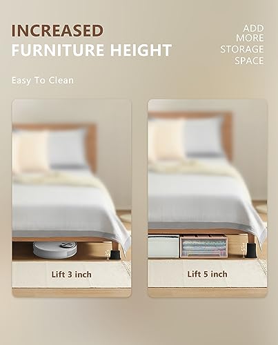 Affogato Bed Risers (Pack of 16) Adjustable Furniture Risers Lift Heights 2, 3, 4 or 5 Inch Heavy Duty Lifts Up to 5,000 lbs Bed Lifts Risers for Bed Frame Sofa Couch Desk and Table, Black