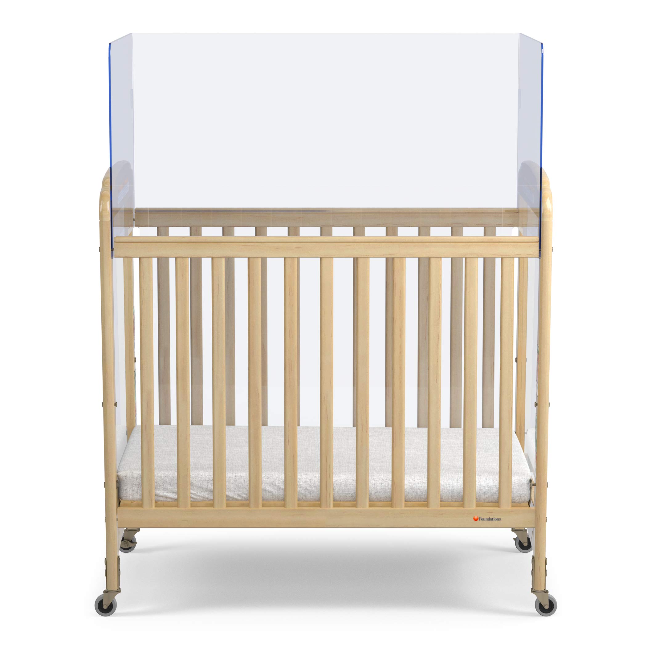Foundations CareShield 3-Sided Crib Divider for Serenity Cribs, Clear Plexiglass Protective Barrier System for Child Care Centers, Quick Installation, Increases Capacity