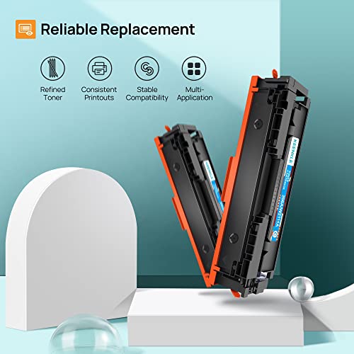 206A Toner Cartridge 4 Pack - Compatible 206A Toner Cartridge Replacement for HP 206A 206X W2110A (No Chip) Compatible with Color Laserjet Pro MFP M255dw MFP M283fdw MFP M283cdw M282nw Printer Toner