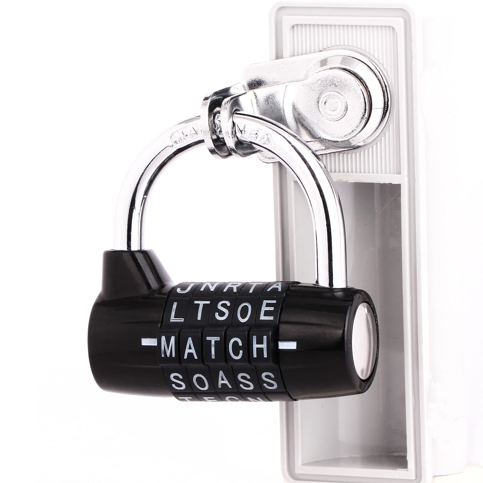 NBYT Combination Padlocks Portable Zinc Lock with Code and Letter/Word Combination Ideal for lockers, Gym, gate, Fence, Toolbox, case, hasp Storage and Outdoor use - 5-Letter Dial Lock.