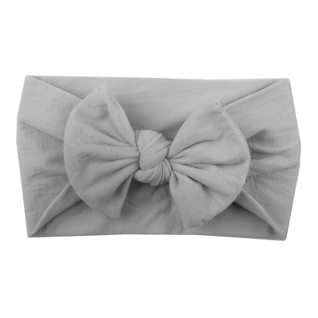 DED 18 Pieces Nylon Newborn Headbands Hair Bows Elastics Soft Bands Headwraps for Newborns Infants Toddlers