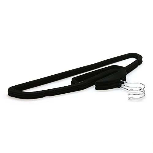 50 Pack Non-Slip Velvet Hangers Suit Clothes Hanger Space Saving Hangers 15~20LBS Heavy Duty Hangers 17.7inch (Black)