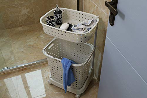 Basicwise QI003311 Plastic Laundry Hamper, White