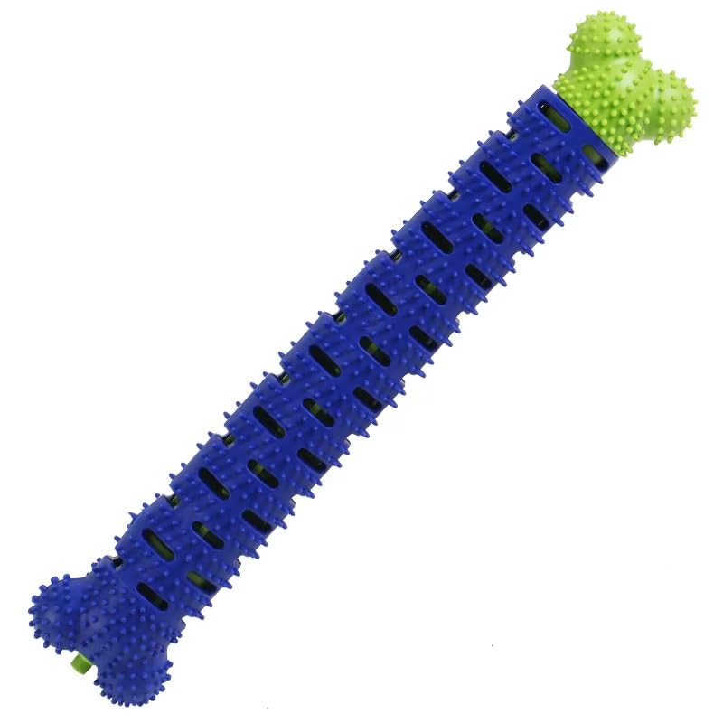 2-in-1 Durable Pet Chew Toy with Squeaker, Non-Toxic Rubber