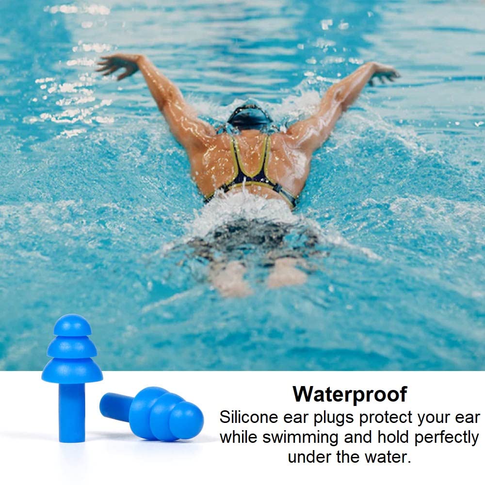 50 Pair Soft Silicone Reusable Washable Ear Plugs for Sleeping Swimming Noise Hearing Protection Earplugs Music Concerts Construction Shooting Hunting Motor Sports