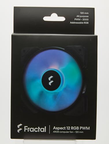 Fractal Design Aspect 12 RGB 120 mm PWM Wide 500-2000 RPM Range Black Frame Computer Fan