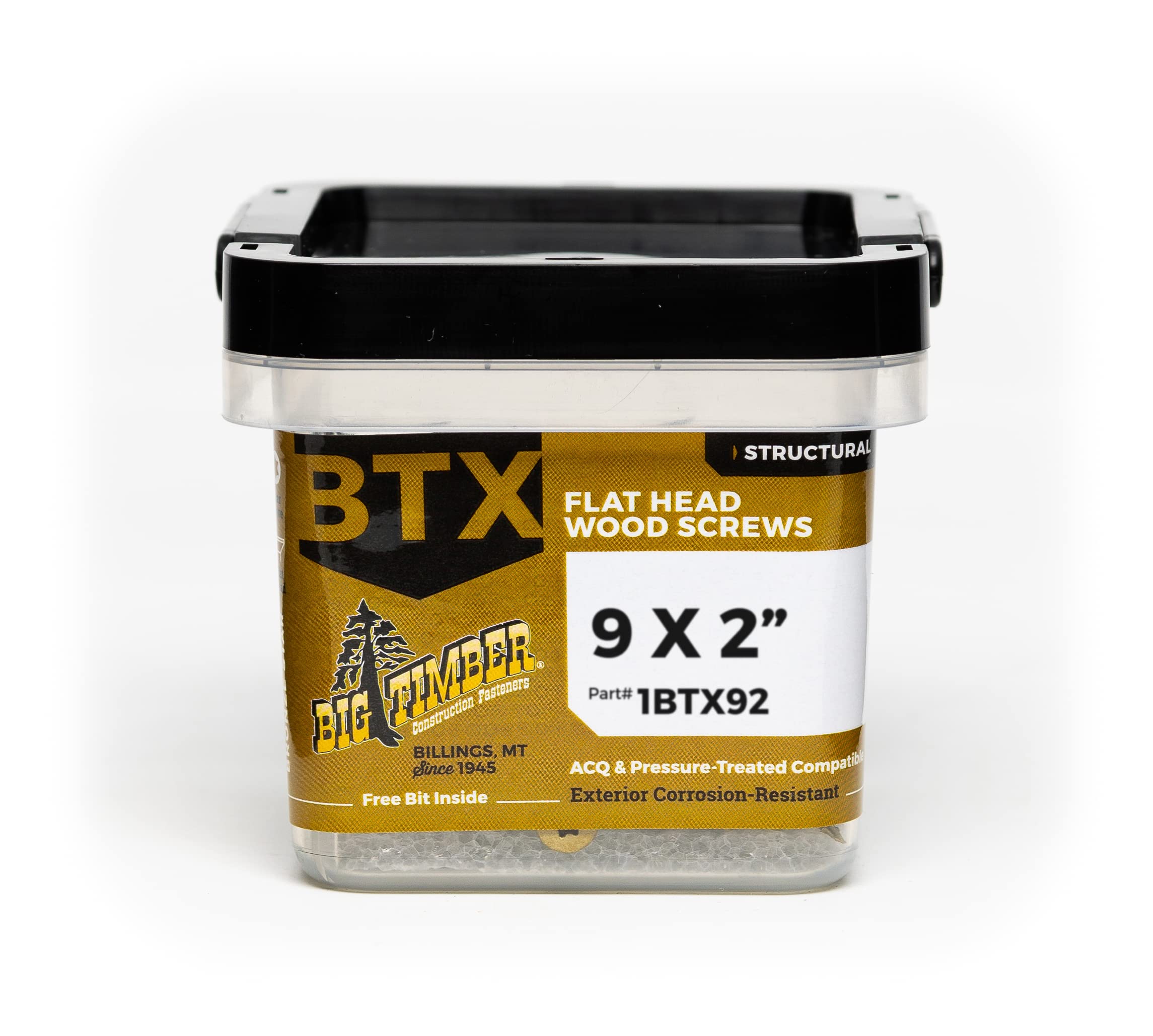 Big Timber 1BTX92 Wood Screws 9x2" Inch T-25-Drive Bit Bronze Star Flat Head (118 Per Box)