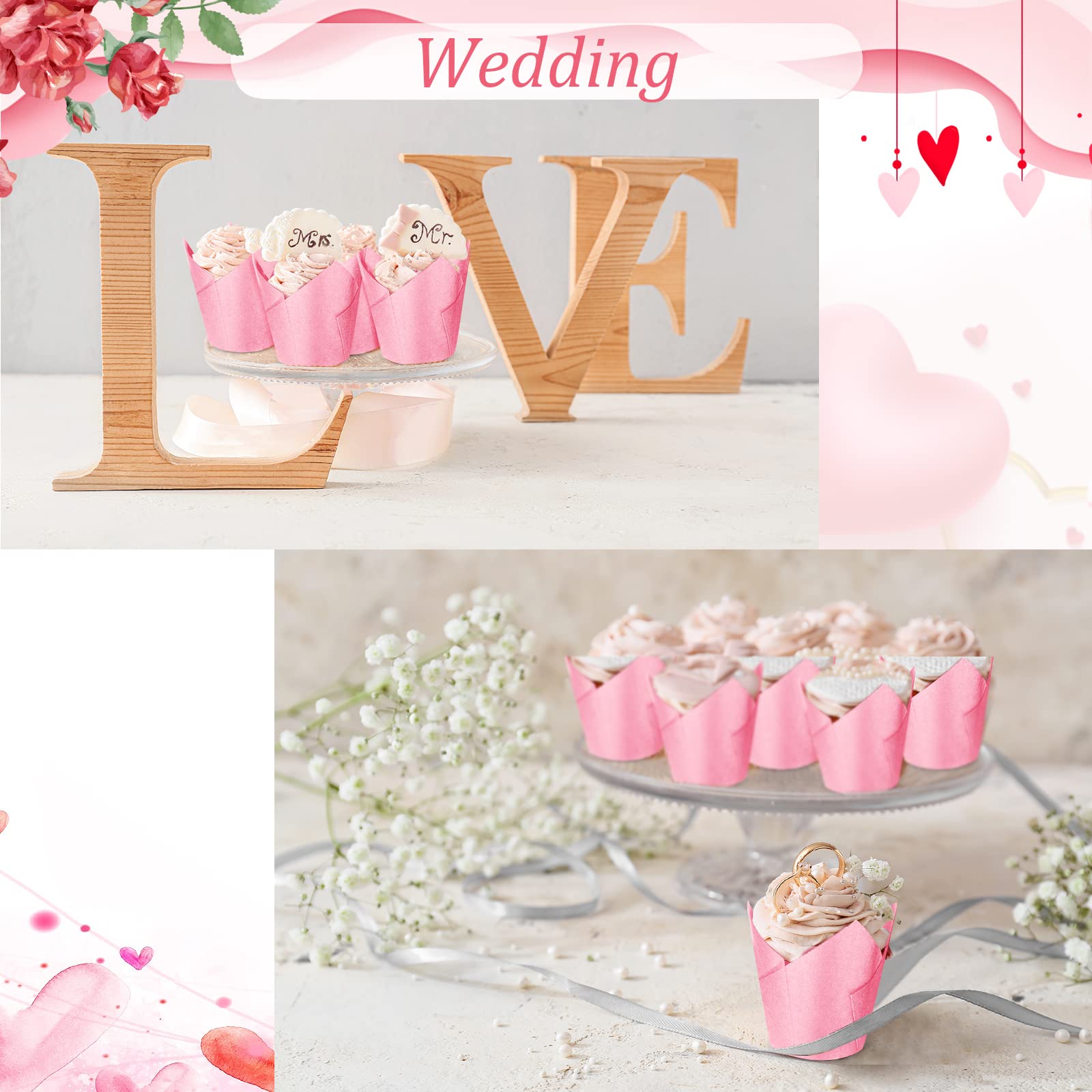 200 Pcs Tulip Cupcake Liners Muffin Baking Cupcake Liners Baking Cups Holders Heat Resistant Muffin Liners Wrappers for Wedding Party Birthday Baby Shower Party (Vivid Color)