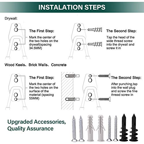 Garage Hooks Heavy Duty, 12 Packs Steel Garage Storage Hooks, Wall Mount Utility Hooks with Anti-Slip Coating, Tool Organizer for Power Tools, Ladders, Bikes, Garden Yard Tool Organizer for Garage