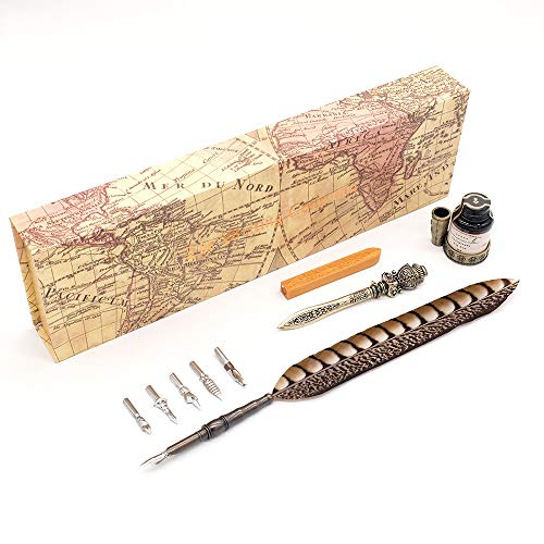 Antique Feather Copper Pen Stem Metal Nibbed Pen Writing Quill LL-14