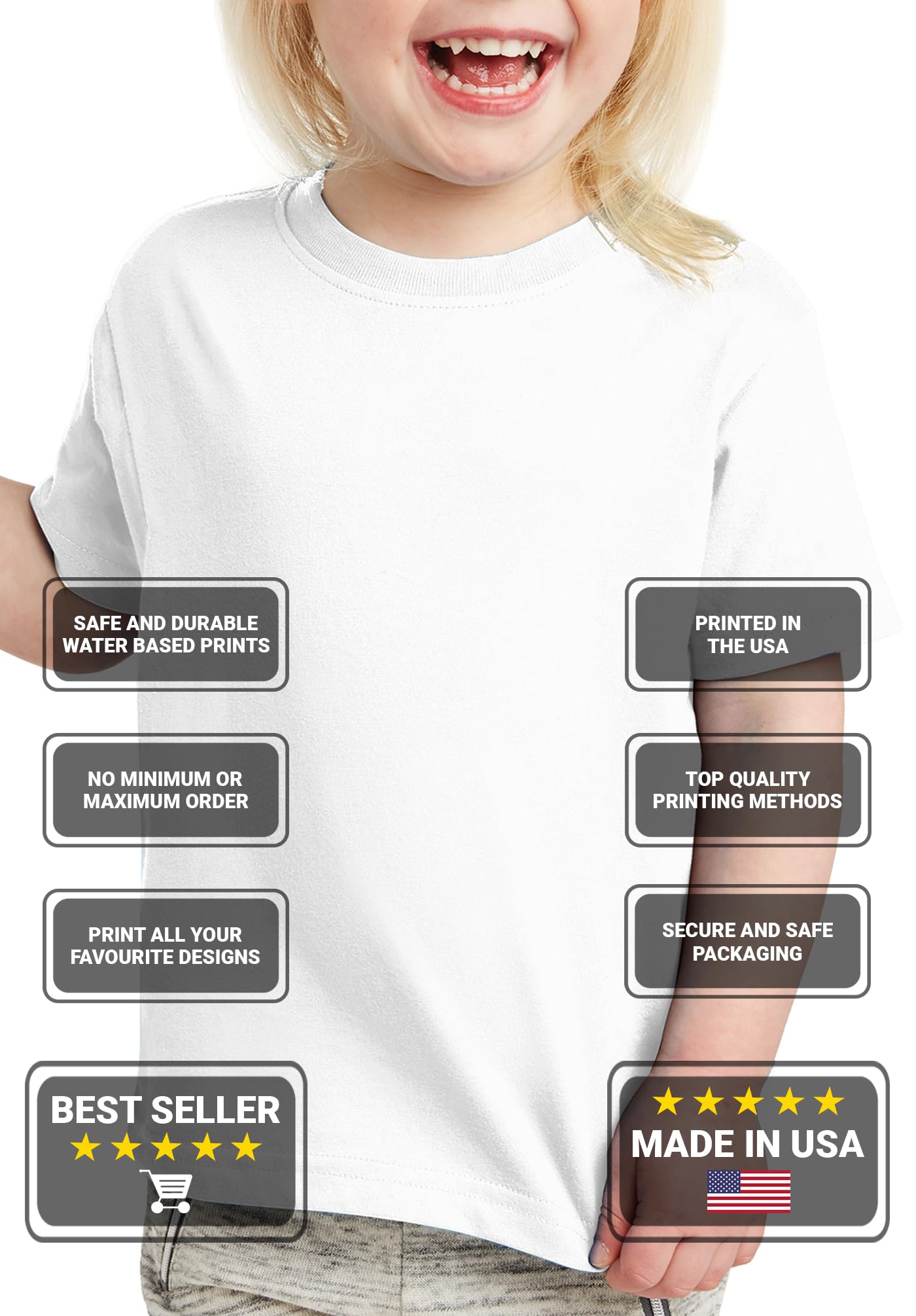 Custom Shirt for Boys Girls Toddler Personalized Your Own Image Photo Text T-Shirt Front/Back Print Black 4T