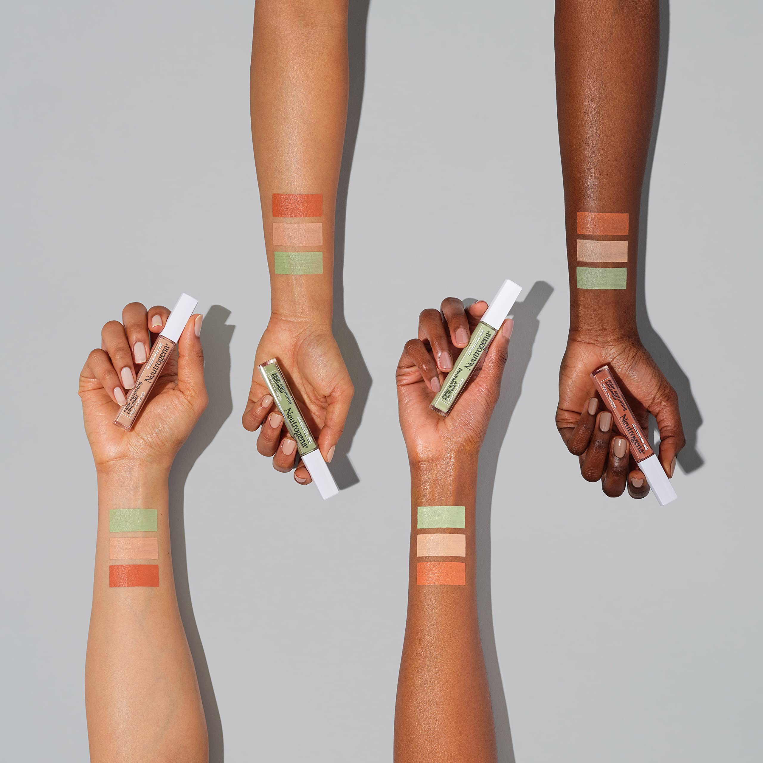 Neutrogena Clear Coverage Color Correcting Lightweight Face Concealer Makeup with Niacinamide & Green Pigment to Help Reduce Redness, 0.24 Fl Oz