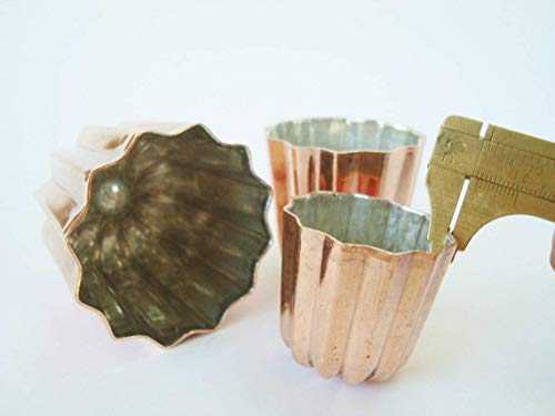 2.1 inch Copper Canele mold from Bordeaux a Set of Twelve tinned molds