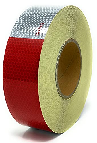 2" x150' roll DOT-C2 Premium Reflective Safety Conspicuity Tape Truck Trailer Boat Horse Trailer Diamond Grade Pattern 7 YR Average Life Waterproof, Strong Adhesive! Glass Bead PC METALIZED Material.