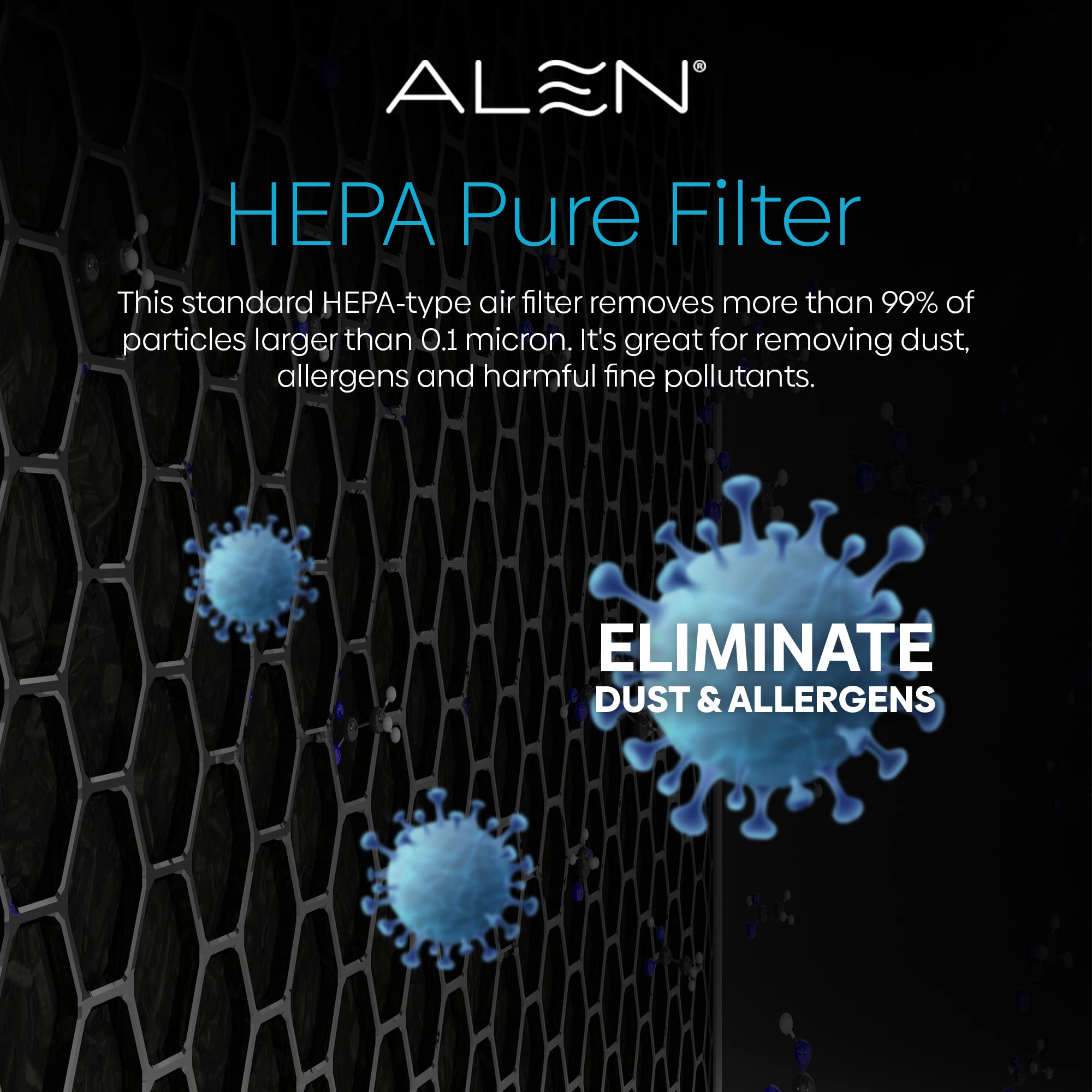 Alen Air Filter TF50-Pure Replacement HEPA Filter for Paralda Air Purifier - Captures Allergens, Dust, & Mold (1 Filter)