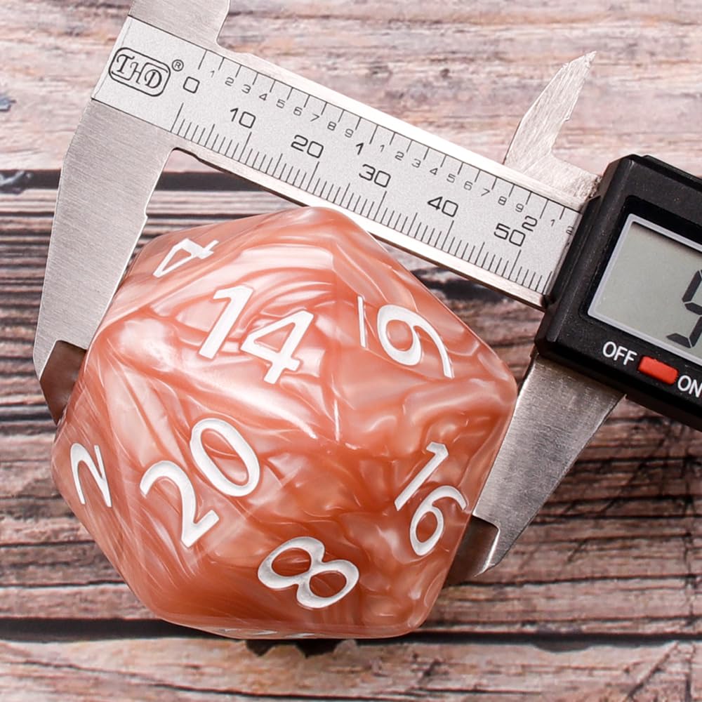20 Sided DND Dice,D20 Giant Polyhedral Dice,55mm Titan Large Pearl Color D20 Dice,20 Sided Cube D&D Dice Set for Dungeons and Dragons, RPG, MTG Table Games(Black-Pearl Series)