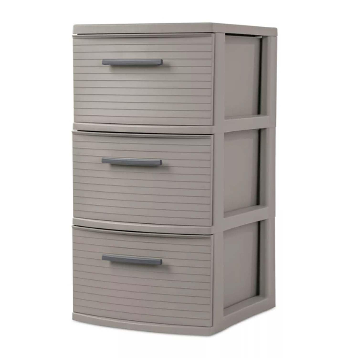 3 Drawer Organizers and Storage, Plastic Storage Tower for Bedroom, Hallway, Entryway, Closet, Drawer Medium Tower, Storage Cabinet, Easy Pull Plastic Bins, Dark Gray