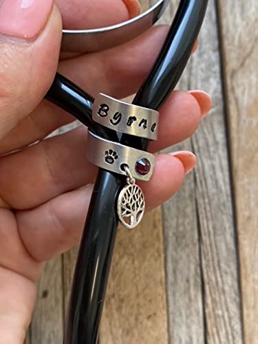 International Nurse day Gift, Personalized Stethoscope ID Name Tag with custom charm, Hand stamped Stethoscope Charm, Nurse Birthday Gift, RN Tag, RN gift, Nursing school graduation gift