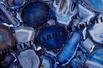 21" Inch Blue Agate Round Coffee Table Top, Agate Table, Stone Coffee Table, Agate Table Top, Agate Coffee Table, Agate Side Table Home Decor