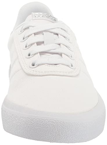 adidas Women's Vulc Raid3r Skate Shoe, White/White/Silver Metallic, 9