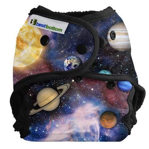 Best Bottom Regular All in Two Diaper Cover | Adjustable Snap Cloth Diapers for Babies | Eco Friendly Reusable Diapers with Waterproof Gussets | Newborns Thru Toddlers 8-35+ Lbs. (Far Far Away)
