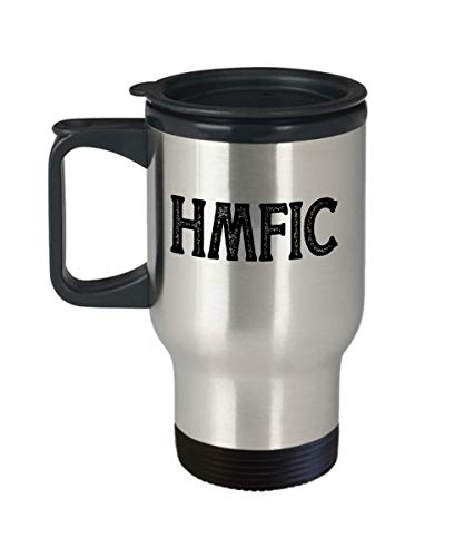 HMFIC Coffee Cup Travel Mug Head Mother Fucker In Charge Funny Mug for Boss Gag Gift for Men and Women Office Gift for Manager Supervisor