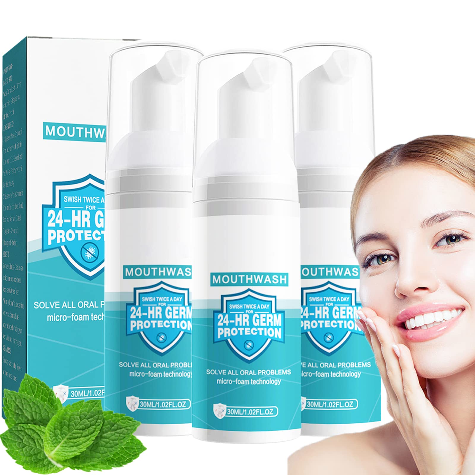 3 Pcs Teeth Mouthwash Toothpaste Foam,Calculus Removal,Teeth Whitening Moussefoam Refreshing Breath Deep Cleaning Toothpaste, Eliminating Bad Breath