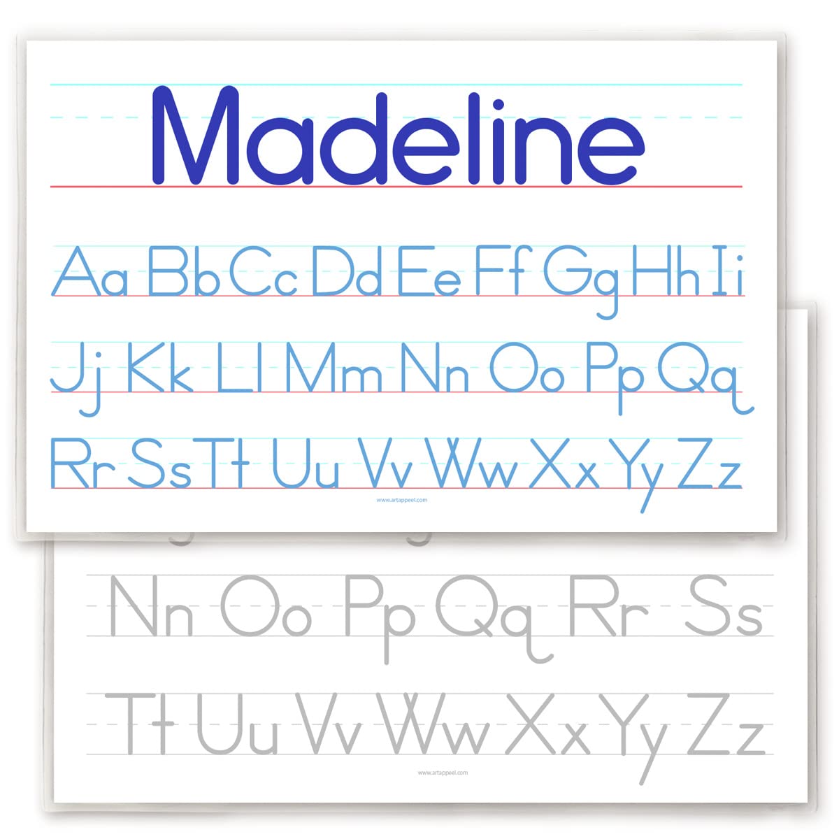 Alphabet Personalized Placemat for Kids, 18 Inches x 12 Inches, Laminated, by Art Appeel