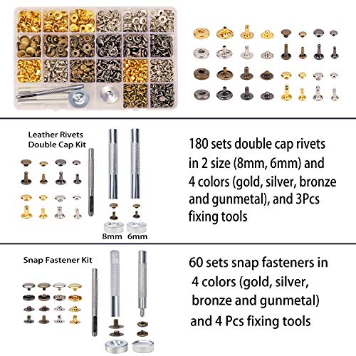 Dorhui 372 Pieces Leather Crafting Tools,Leather Tools Leather Working Tools and Supplies, Leather Craft Stamping Tool, Prong Punch, Hole Hollow Punch, Matting Cut for DIY Leather Artworks
