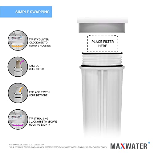 20" BB Whole House Whole House Anti Scale Filter Set - 20" x 4.5" Polypropylene Sediment, Phosphate Anti-Scale, CTO Carbon Block Water Filter pack, Total of 3 Filters