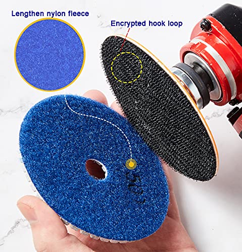 19PCS Diamond Polishing Pads 4 Inch Granite Stone Polish Kit, 50# - 3000# Grit with 5/8"-11 Backer Pad for Granite Stone Concrete Marble Floor Polishing